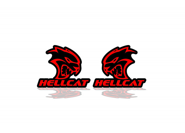 Unique badges for fenders with logo Hellcat + text Hellcat.